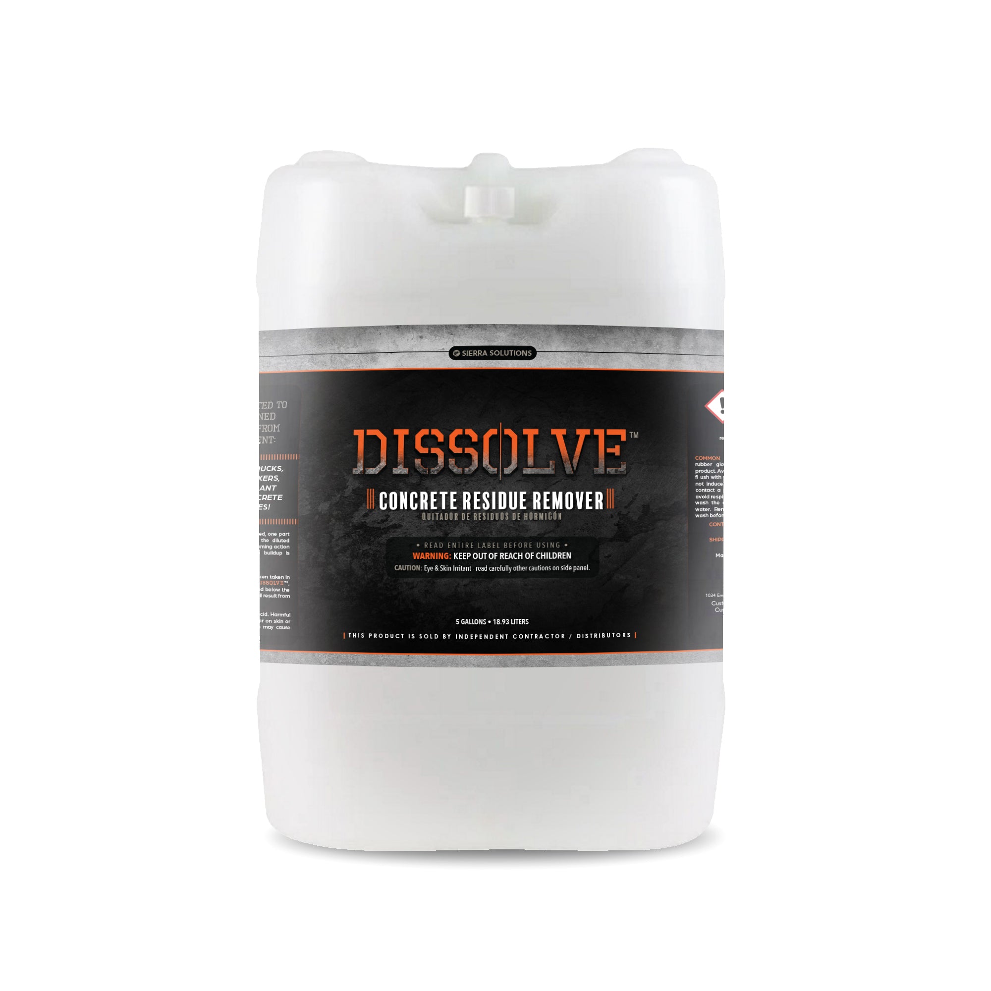 DISSOLVE™ Concrete Residue Remover/Cleaner-Concentrated-5 Gallon Tub ...