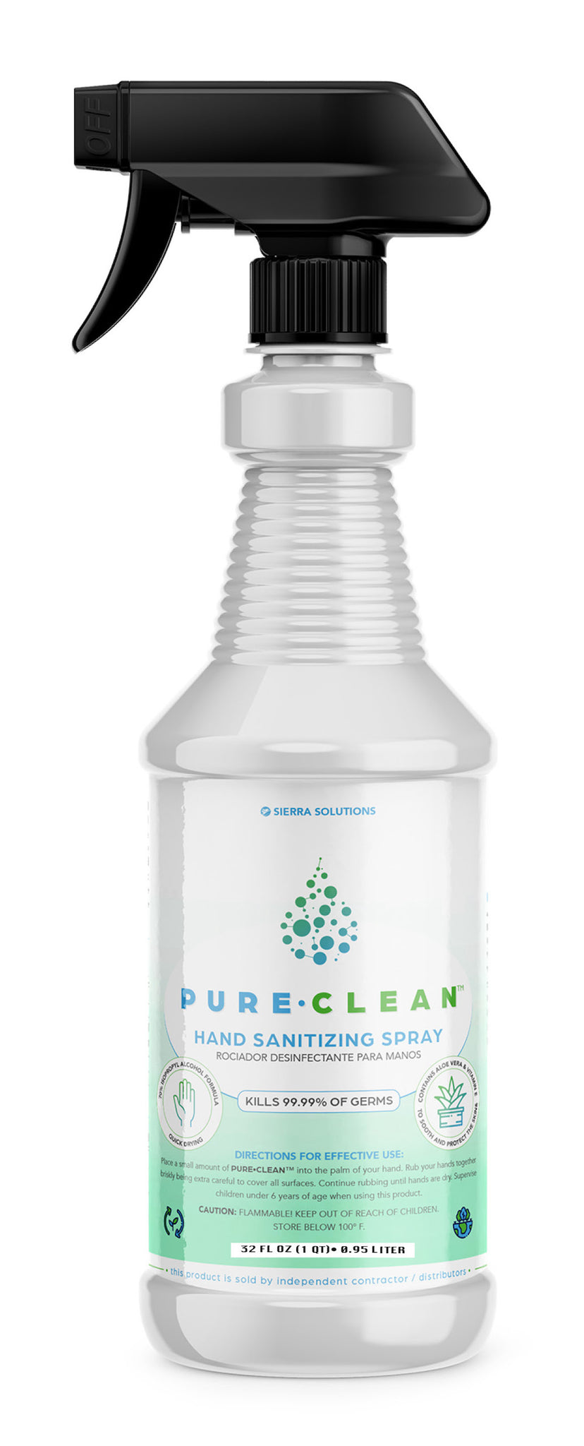 PURE•CLEAN™ Hand Sanitizing/Hard Surface Spray-70% Isopropyl Alcohol ...